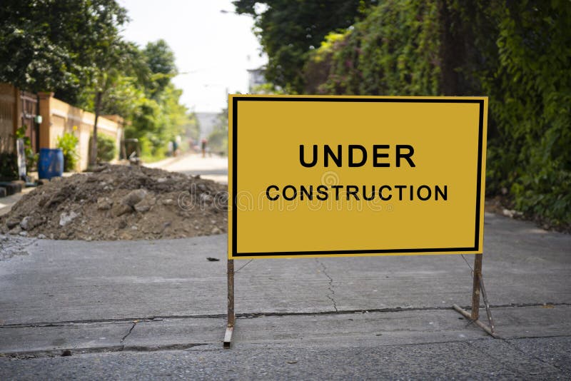 Building Structure with Message Under Construction Stock Image - Image ...