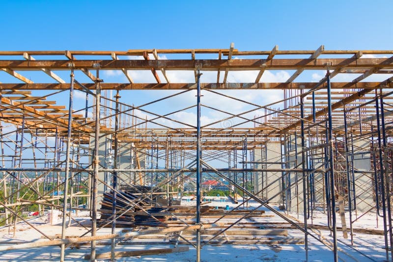 Building Structure Outside Construction Site on High Rise Stock Image ...