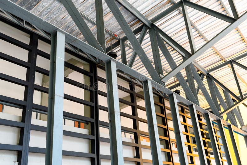 Ceiling Structure with Steel Ventilation Pipe and Pipe Systems Stock ...