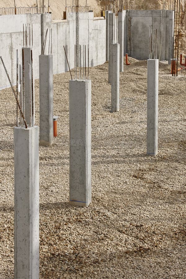 Building Structure Under Construction. Concrete Columns Stock Image ...