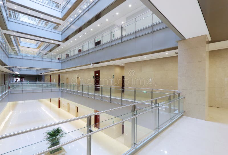 Interior of a Modern Office Block Stock Photo - Image of deserted ...