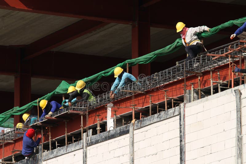 Building Structure and Working Man Stock Photo - Image of adult ...