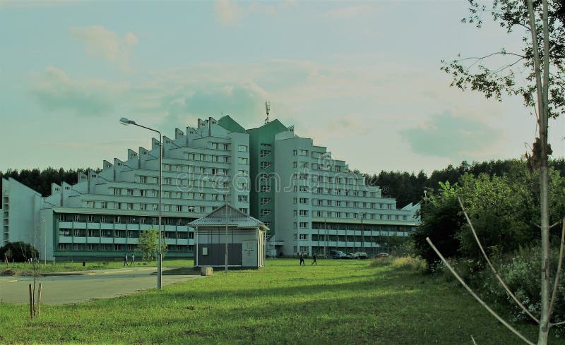 The Building of the Student Hostel. Stock Image - Image of tree ...