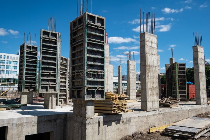 Construction Site of a High-rise Building on a Sunny Day Stock Photo ...