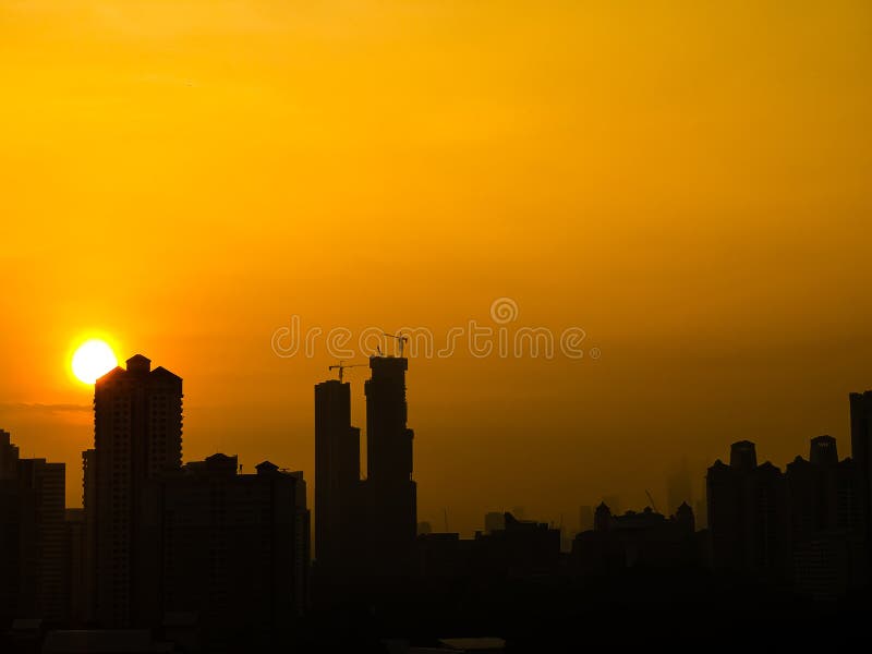 Building. Sunrise. a Under Construction Building. Stock Photo - Image ...