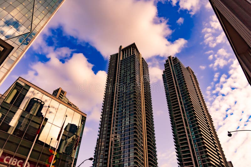 Building and Sunset (Toronto) Stock Image - Image of business, modern ...