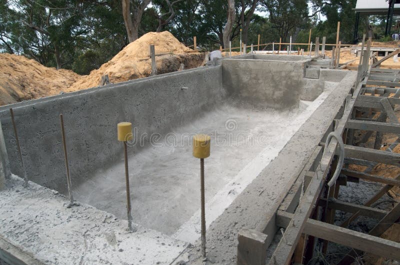 Building a swimming pool stock photo. Image of curing - 32041852