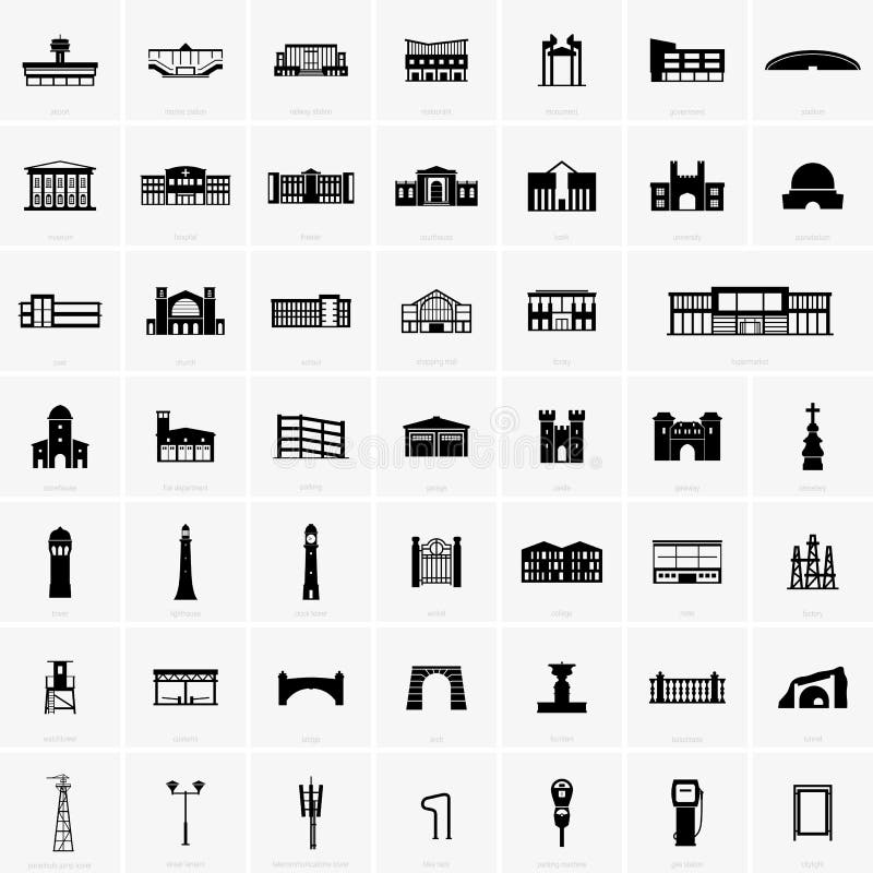 Building symbols stock vector. Illustration of college - 116956792