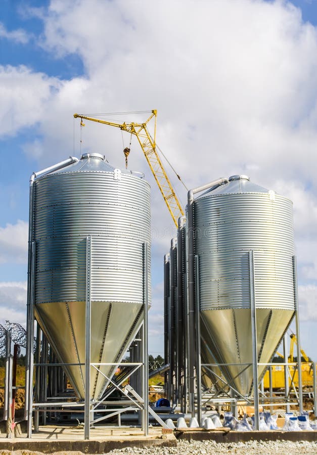 Building of tanks stock photo. Image of processing, grain - 101101398