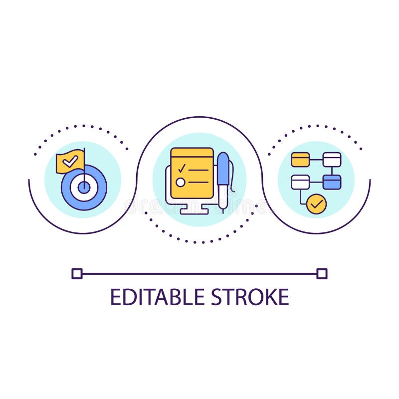 Building Target Plan Loop Concept Icon Stock Vector - Illustration of ...