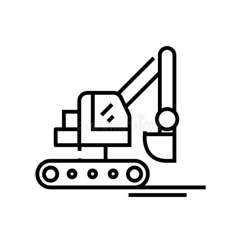 Building Technic Line Icon, Concept Sign, Outline Vector Illustration ...