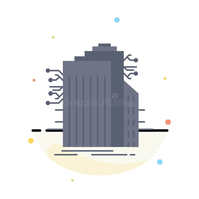 Building, Technology, Smart City, Connected, Internet Flat Color Icon ...