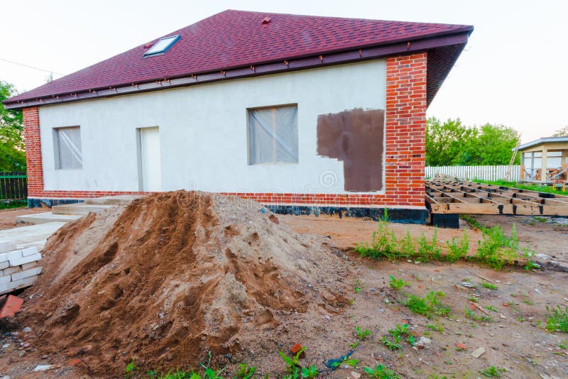 The Building with Terrace is Under Construction Stock Photo - Image of ...