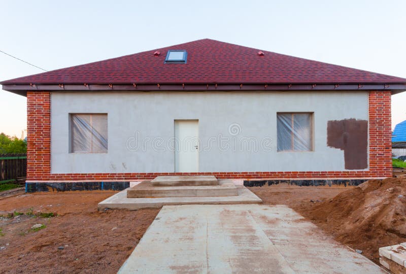 The Building with Terrace is Under Construction Stock Photo - Image of ...