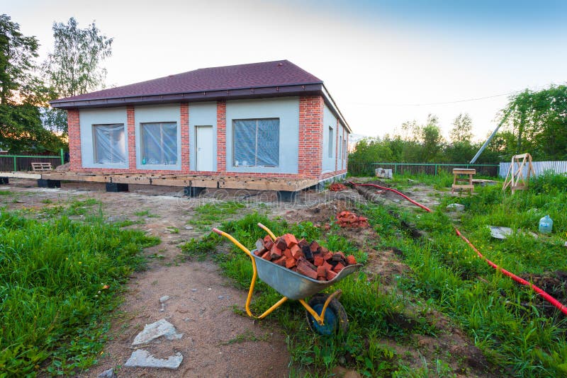 The Building with Terrace is Under Construction Stock Photo - Image of ...