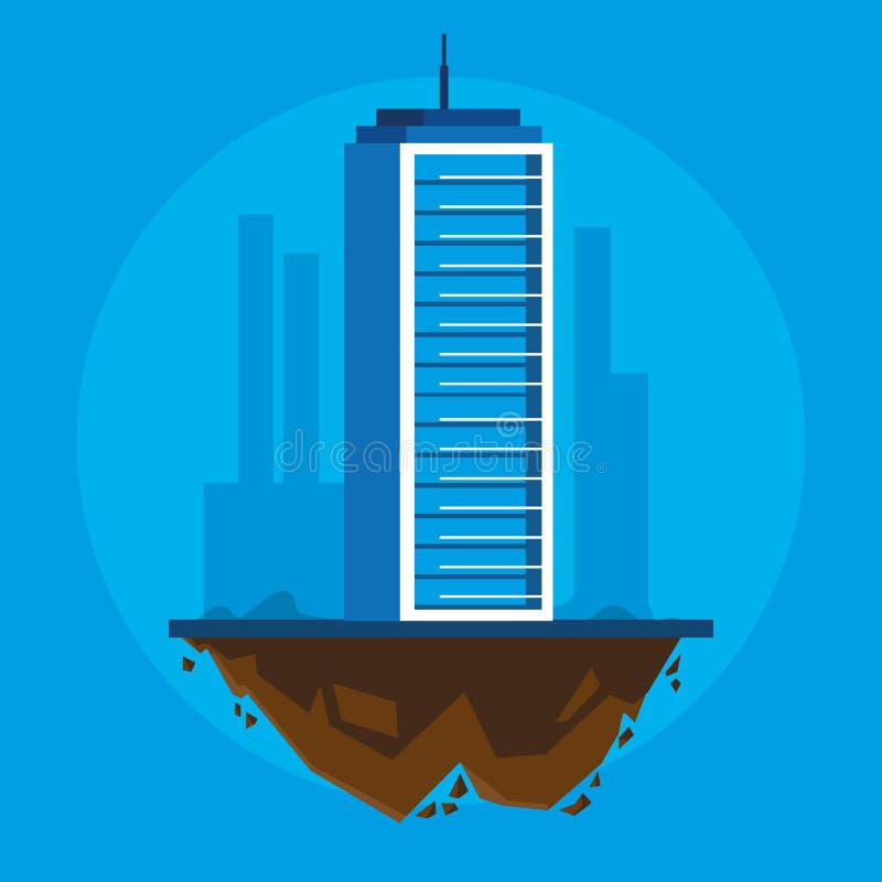 Building in terrain scene stock vector. Illustration of residential ...