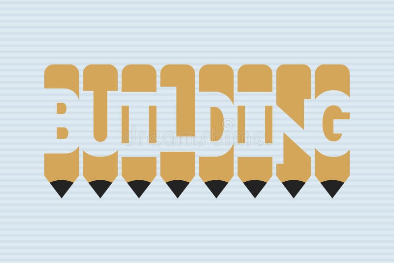 Building Text with Pen Symbol Creative Ideas Design. Building ...