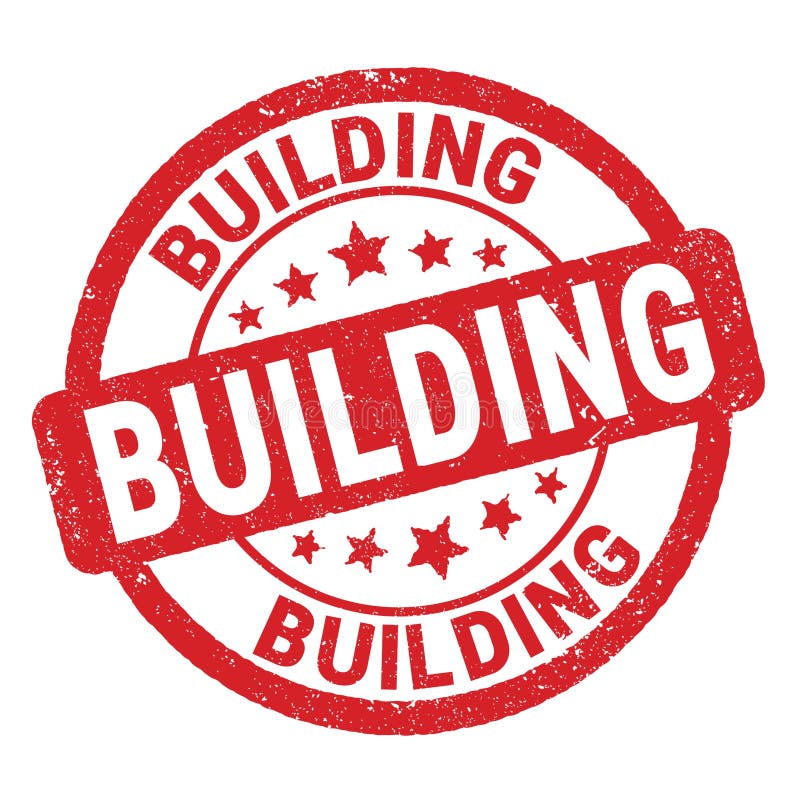 BUILDING Text Written on Red Round Stamp Sign Stock Illustration ...