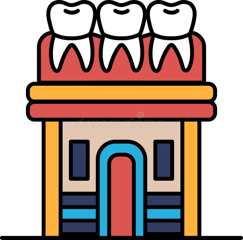 A Building with Three Sets of Teeth on it Stock Illustration ...