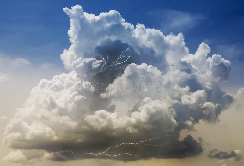 A Building Thundercloud with Lightning Strikes within Stock Photo ...