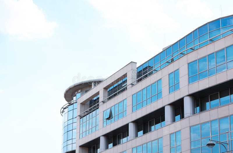 Building with Tinted Windows Stock Image - Image of text, center: 120902015