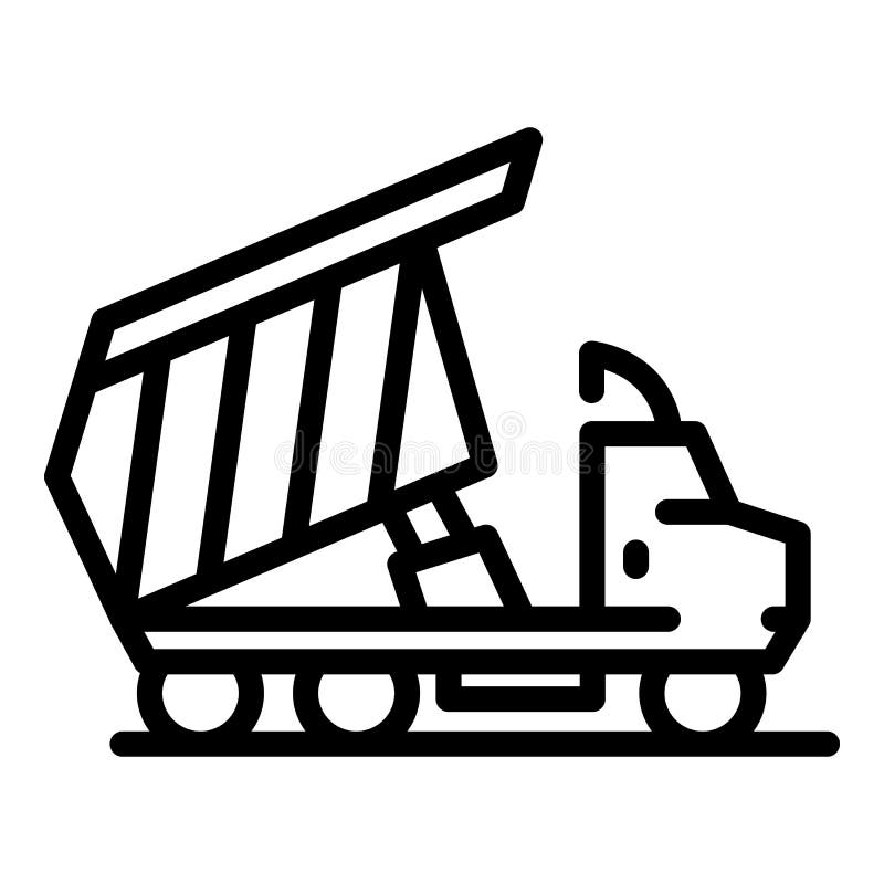 Tipper Outline Vector Icon. Thin Line Black Tipper Icon, Flat Vector ...