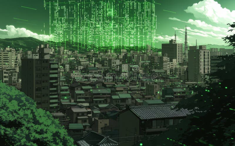 A Building in Tokyo City, Known for Its Lights, is Textured with ...