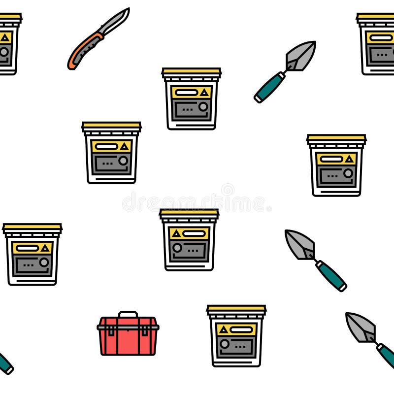 Building Tool Hammer Repair Drill Vector Seamless Pattern Stock Vector ...