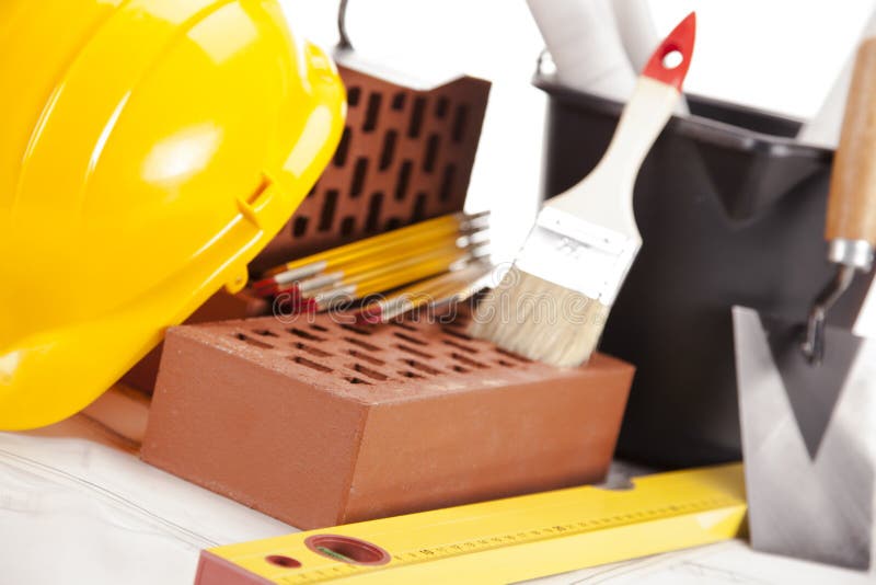 Building tools stock image. Image of blueprint, repair - 28112859