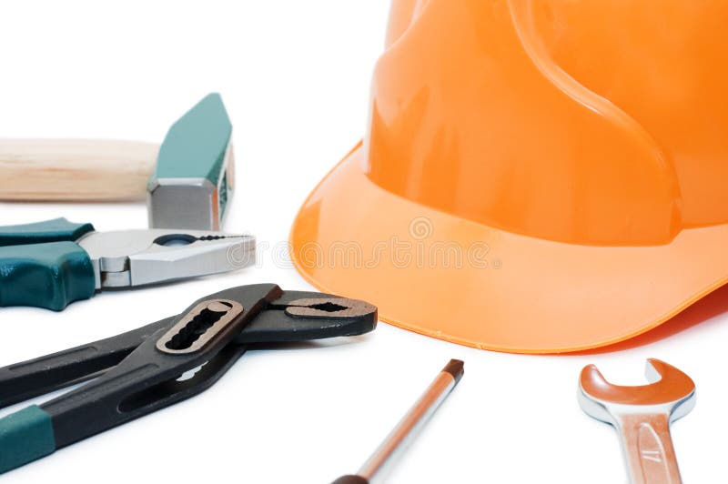 Building Tools on the House Plan Stock Photo - Image of improvement ...