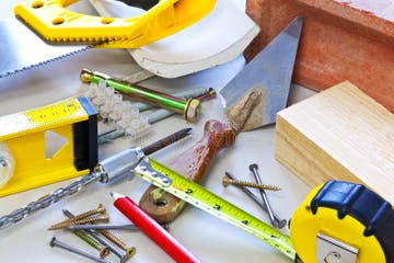 Building Tools and Materials Stock Image - Image of nails, object: 23645505