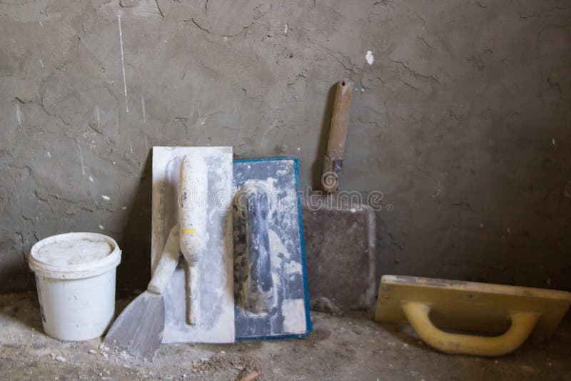 Building tools putty stock image. Image of builder, hand - 100111757