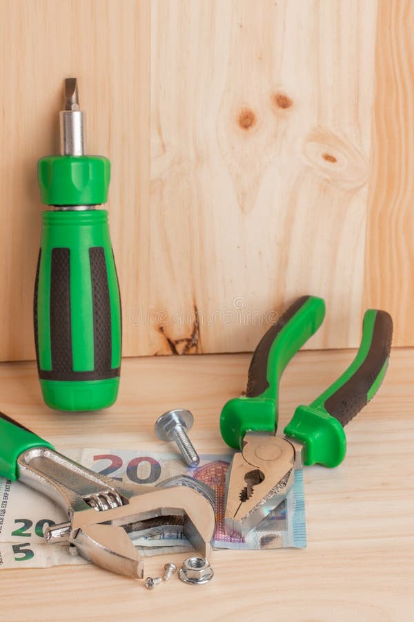 Building Tools, Set of Tools a Wood Panel with Blank Space for Your ...