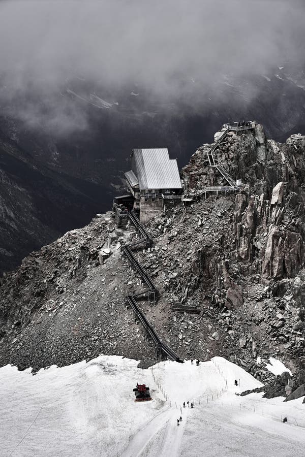 Building on the Top of Mountain in Chamonix Stock Image - Image of ...