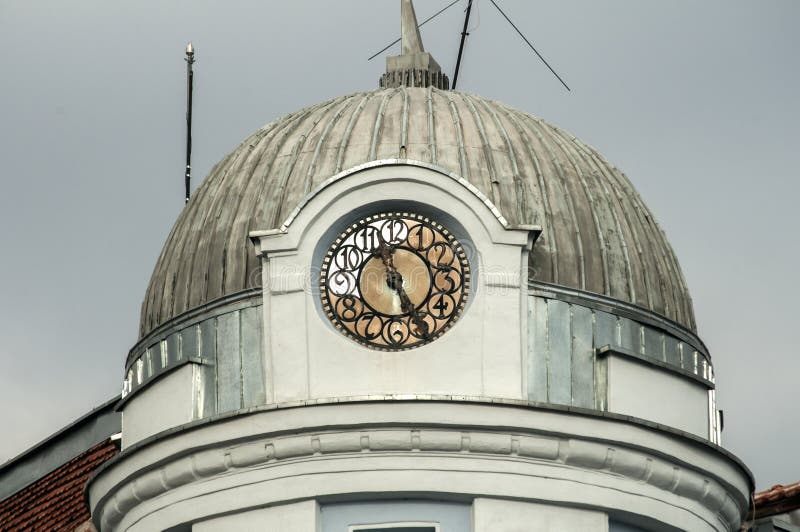 Building Top with Town Clock Stock Photo - Image of town, clock: 63225910