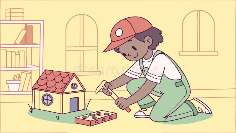 Building Toy House: Child Constructing a Toy House, Creative Building ...