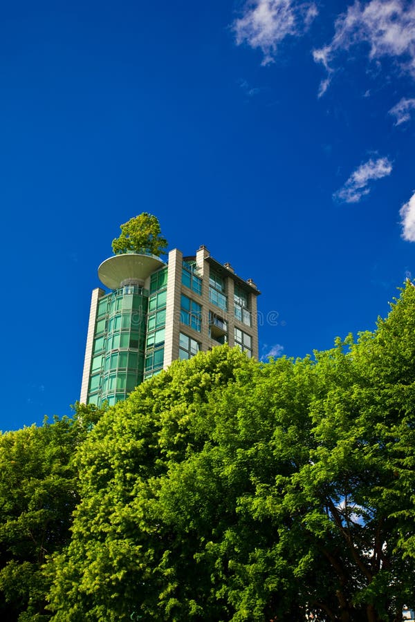 Building through Trees stock image. Image of light, rise - 12501717