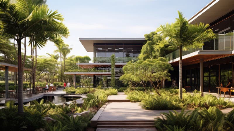 Building tropical office stock image. Image of workspace - 360669115