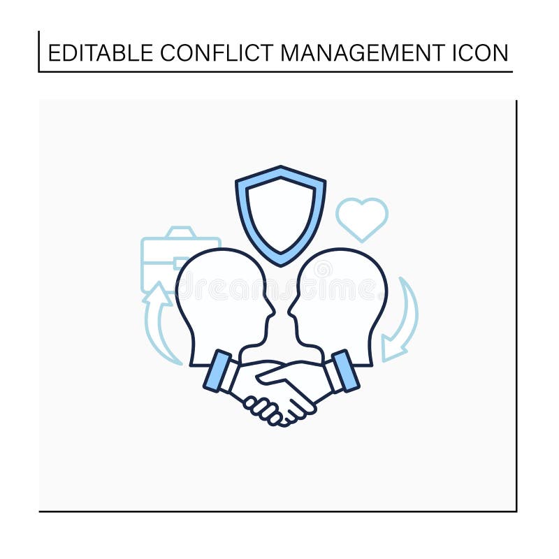 Building trust line icon stock vector. Illustration of disagreement ...