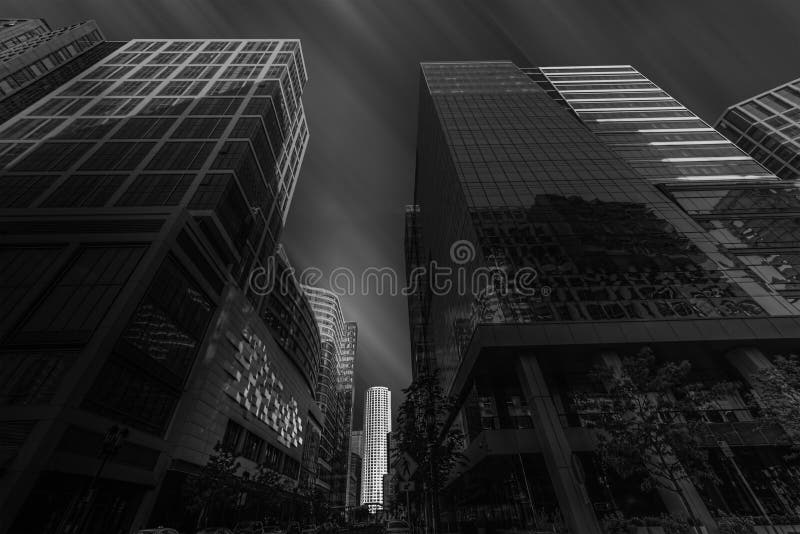 Building between Two Glass High-rise Buildings Editorial Photo - Image ...