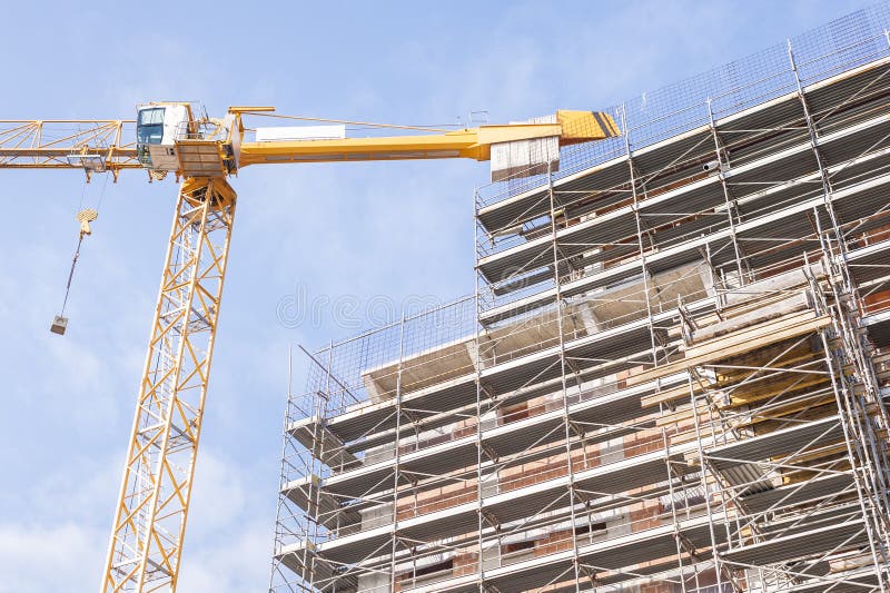 Building Under Construction with Building Armor and a Crane. Stock ...