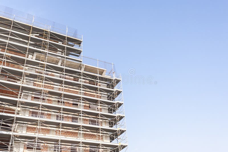 Building Under Construction with Building Armor. Stock Image - Image of ...