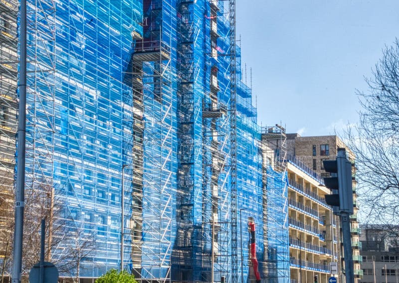 Construction site stock photo. Image of tower, neighbourhood - 372229754