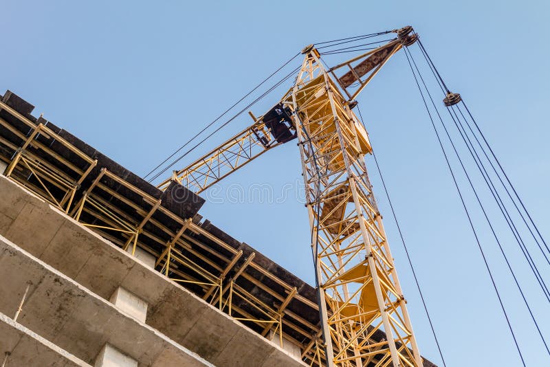 Building Under Construction and Crane Stock Photo - Image of crane ...