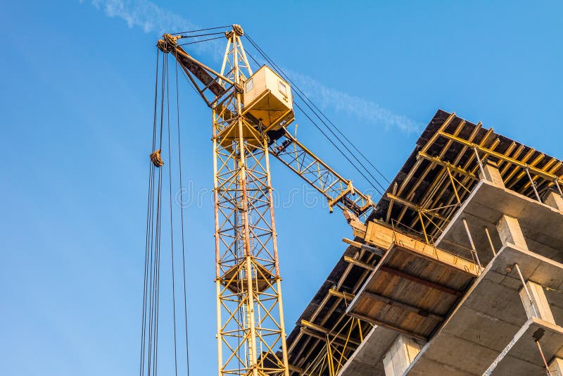 Building Under Construction and Crane Stock Photo - Image of apartment ...