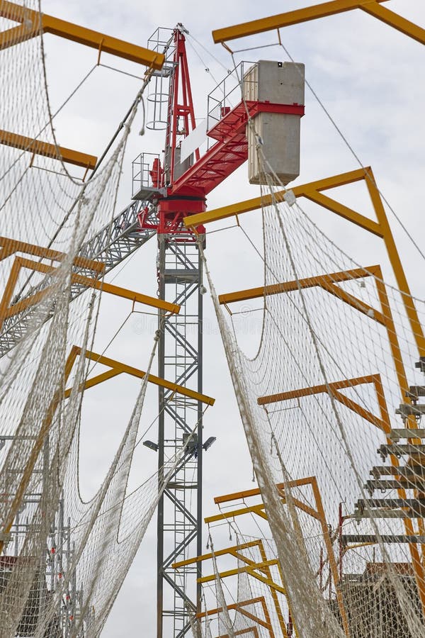 Building Under Construction. Crane Machinery Structure Stock Image ...