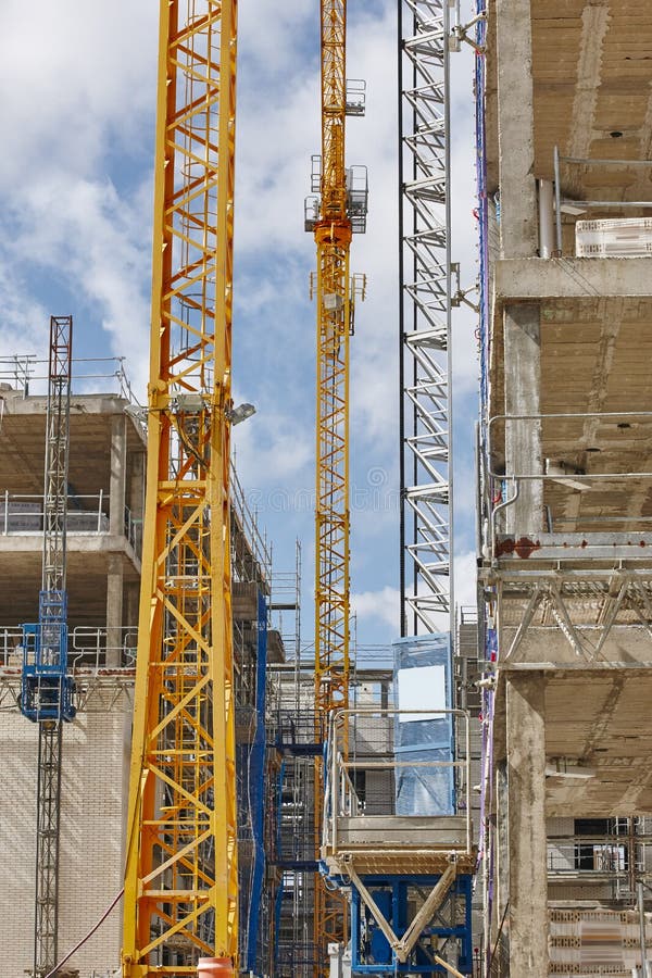 Building Under Construction. Crane Machinery Structure Stock Photo ...