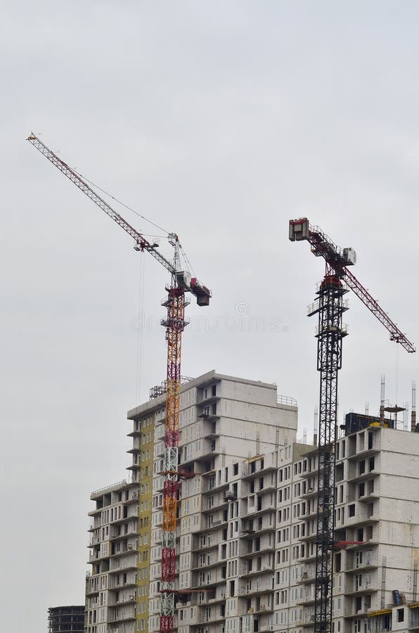 Building Under Construction with Crane Stock Photo - Image of city ...