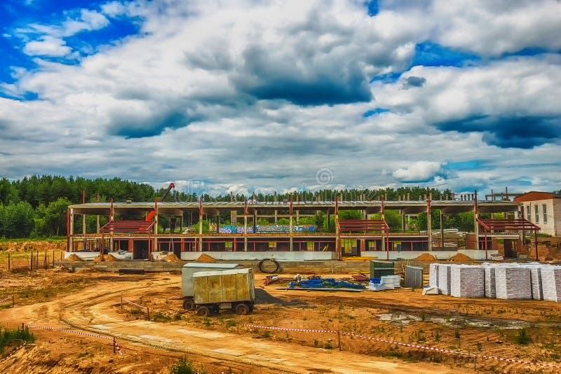 Building Under Construction with Hdr Effect Stock Image - Image of ...