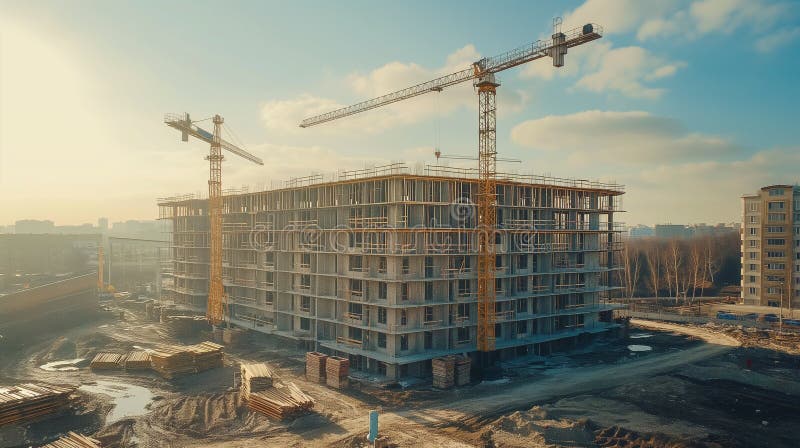 Building Under Construction, Industrial Development, Construction Site ...